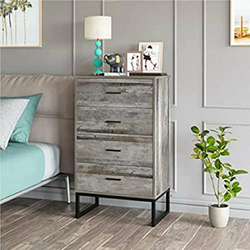 Nightstand Bedside Table Drawer Cabinet 4 Drawer Chest,Modern Storage Dresser Tall Nightstand Bathroom Floor Cabinet 4 Drawer Chest Modern Storage Dresser Storage Tower Dresser