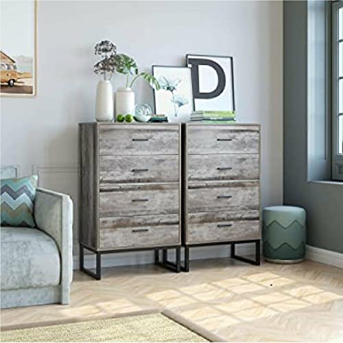 Nightstand Bedside Table Drawer Cabinet 4 Drawer Chest,Modern Storage Dresser Tall Nightstand Bathroom Floor Cabinet 4 Drawer Chest Modern Storage Dresser Storage Tower Dresser