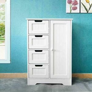 MAXCBD Nightstand Bedside Table Drawer Cabinet Storage Cabinet with Door 4 Drawers Wood Storage Cabinet Kitchen Bedroom Bathroom Storage Cabinet Storage Tower Dresser