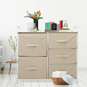 nightstand bedside table drawer cabinet 5-drawer fabric organizer storage drawer units cabinet shelf adjustable foot pad storage cabinet modern style dresser storage tower storage tower dresser