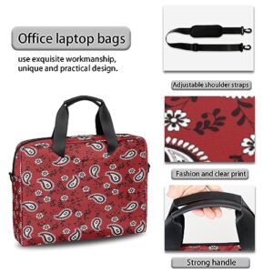 Paisley Red Pattern Laptop Bag for Women Men Business Crossbody Computer Bag Laptop Case Water Resistant Travel Messenger Briefcase with Handle Fits 13 14 15 16 Inch Notebook and Laptop