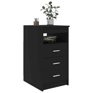 maxcbd nightstand bedside table drawer cabinet drawer cabinet black 15.7"x19.7"x29.9" chipboard easy to maintain and clean storage tower dresser