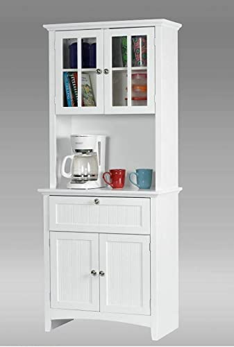 MAXCBD Nightstand Bedside Table Drawer Cabinet Kitchen Buffet Bar Table Small China Cabinet Storage Pantry Drawers White Elegant Kitchen Hutch White Finish Storage Tower Dresser