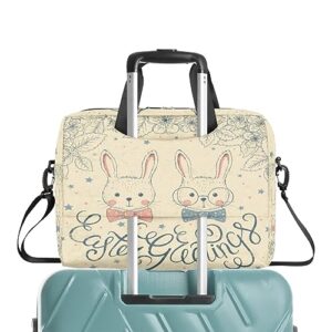 Cute Bunny Couple Laptop Bag for Women Men Business Crossbody Computer Bag Laptop Case Water Resistant Travel Messenger Briefcase with Handle Fits 13 14 15 16 Inch Notebook and Laptop