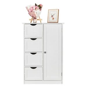 nightstand bedside table drawer cabinet 4 drawer dresser shelf cabinet storage home bedroom living room furniture white bathroom storage cabinet lightweight space-saving easy to move storage tower dre