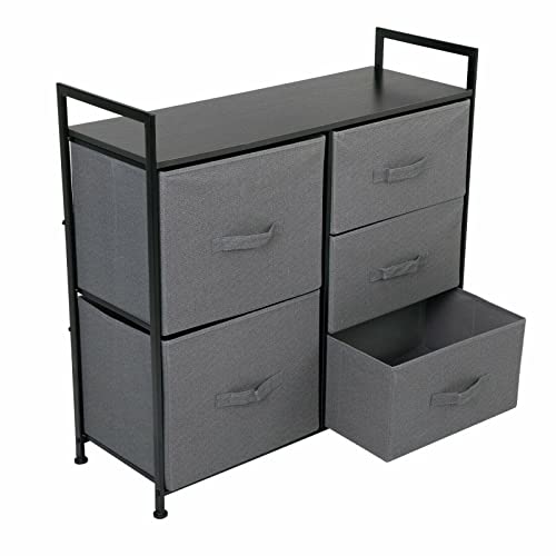 Nightstand Bedside Table Drawer Cabinet 5 Drawers Nightstand Dresser Storage Organizer Tower Cabinet Home Grey Modern Style Dresser Storage Tower Can Simply Organize Your Items Storage Tower Dresser