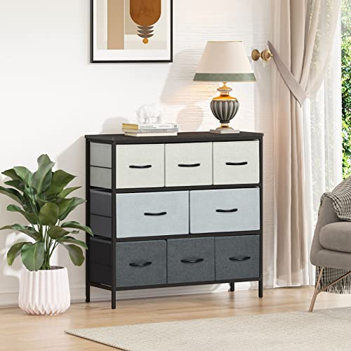 Nightstand Bedside Table Drawer Cabinet 8 Drawers Dresser Fabric Closet Storage Organizer Tower Bedroom Cabinet Versatile Practical Durable Sturdy 8-Drawer Storage Cabinet Storage Tower Dresser