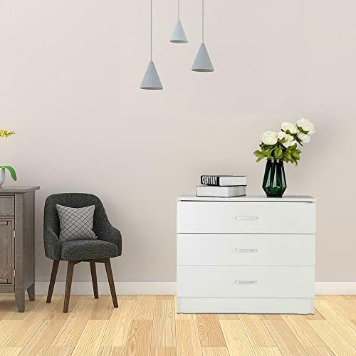 MAXCBD Nightstand Bedside Table Drawer Cabinet 3-Tier Drawers Nightstand Chest Dresser Organizer Storage Bedroom Cabinet Elegant Fine Workmanship Beautiful and Fashion Storage Tower Dresser