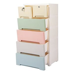 Nightstand Bedside Table Drawer Cabinet Plastic Drawers Dresser Storage Cabinet with 6 Drawers Closet Organizer Modern and Elegant Look Suitable for Closets Storage Tower Dresser