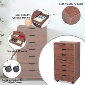 Nightstand Bedside Table Drawer Cabinet Wooden Storage Chests Cabinet 7-Drawer Dresser Storage For Bedroom Furniture Multifunctional Storage Shelves Sturdy & Durable Construction Storage Tower Dresser