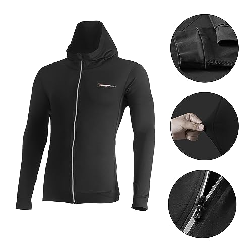 SwishGrid 2-Pack Men's Athletic Fit Full Zip Hoodie and 2-Pack Workout Compression Shirts for Men