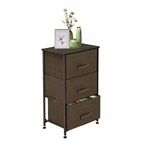 Nightstand Bedside Table Drawer Cabinet 29" 3 Fabric Drawers Bedroom Bedside Nightstand Table Wooden Cabinet Storage Drawer Storage Dresser Easy To Assemble With A Simple Structure Storage Tower Dress