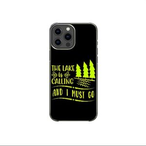 The Lake Is Calling And I Must Go Sarcastic Funny Fisherman Pattern Art Design Anti-Fall and Shockproof Gift iPhone Case (iPhone XR)