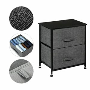 Nightstand Bedside Table Drawer Cabinet 2Tier Fabric Cabinet Bedside Table Storage Unit Metal Frame Organizer Chest Rack Drawer Storage Dresser Easy To Assemble With A Simple Structure Storage Tower D