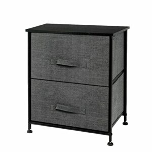 Nightstand Bedside Table Drawer Cabinet 2Tier Fabric Cabinet Bedside Table Storage Unit Metal Frame Organizer Chest Rack Drawer Storage Dresser Easy To Assemble With A Simple Structure Storage Tower D