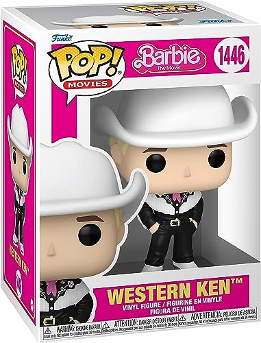 POP Movies: Barbie - Western Cowboy Ken Funko Vinyl Figure (Bundled with Compatible Box Protector Case), Multicolor, 3.75 inches