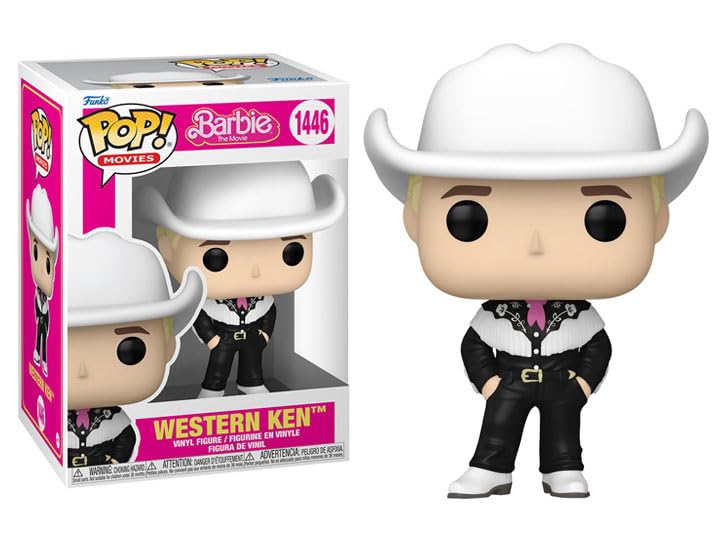 POP Movies: Barbie - Western Cowboy Ken Funko Vinyl Figure (Bundled with Compatible Box Protector Case), Multicolor, 3.75 inches