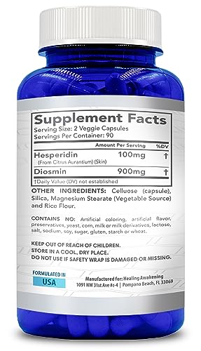 Healing Awakening Hesperidin Plus 1000mg Per Serving (180 Vegetarian Capsules)