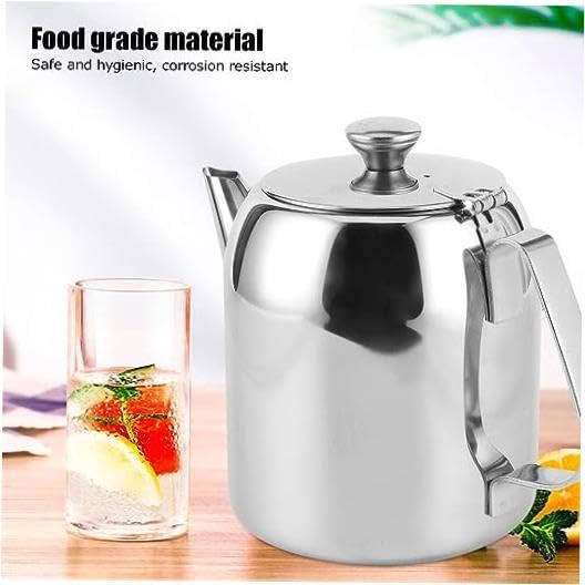 Premium Stainless Steel Tea Kettle - Grade Pot Durable Coffee Pot & with Short - Round Water Pot for Restaurants