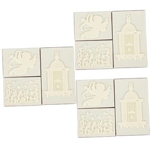 exceart 3 boxes wooden seal vintage decor retro bird cage decorative vintage wooden stampers scrapbooking rubber stamp scrapbook photo stamps wood scrapbook stamp diy supply oak