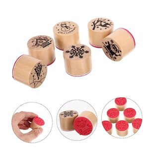 EXCEART 18 pcs Christmas Stamp Wooden Stamps for Wood Wood Trim Christmas Gift Xmas Style Stamper Thank You Stamp Rubber Stamper for Xmas Stamp Xmas Stampers Gift Delicate