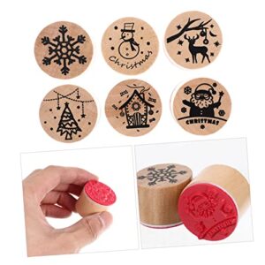 EXCEART 18 pcs Christmas Stamp Wooden Stamps for Wood Wood Trim Christmas Gift Xmas Style Stamper Thank You Stamp Rubber Stamper for Xmas Stamp Xmas Stampers Gift Delicate