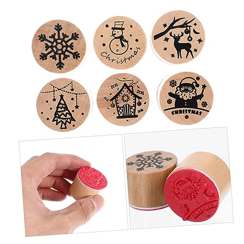 EXCEART Decorative 24 pcs Christmas Stamp Christmas Gifts stampers for Wooden playset Scrapbook Seal Cartoon Stamps Playthings DIY Stampers Stampers Portable Gift Bag