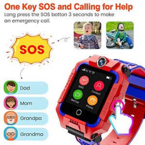 OKYUK 4G Kids Watch Phone T10, Funny 360° Rotation Screen Dual Camera Smart Watch for Boys Girls, IP67 Waterproof, 2-Way Calls, GPS, SOS, Video Calls, Remote Control, Pedometer Smartwatch