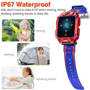 OKYUK 4G Kids Watch Phone T10, Funny 360° Rotation Screen Dual Camera Smart Watch for Boys Girls, IP67 Waterproof, 2-Way Calls, GPS, SOS, Video Calls, Remote Control, Pedometer Smartwatch