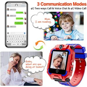 OKYUK 4G Kids Watch Phone T10, Funny 360° Rotation Screen Dual Camera Smart Watch for Boys Girls, IP67 Waterproof, 2-Way Calls, GPS, SOS, Video Calls, Remote Control, Pedometer Smartwatch