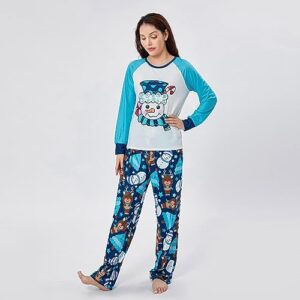 Halloween Matching Sets for Family Classic Letter Print Long Sleeve Raglan Tops + Pants Set Fall 2 Piece Set (Baby, I Blue, XL)