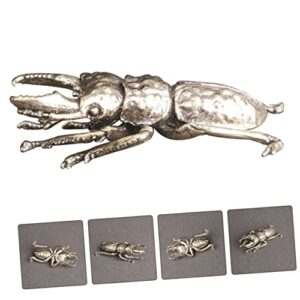 VOSAREA 5pcs Brass Ornament Coraline Decor Figurine Mini Beetle Sculpture feng Shui Prank Props Toys car Dashboard Decorations Tabletop Brass Beatle Decor Bronze Sculpture Desktop