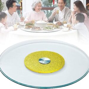 Lazy Susans Turntable Lazy Susan Turntable 50-120 Cm Round Glass Rotating Tray For Kitchen Dining Table Serving Plate ，Large Silent Tabletop Organizer,300KG Bearing For Banquets Party (Color : Gold