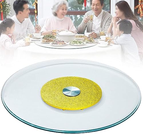 Lazy Susans Turntable Lazy Susan Turntable 50-120 Cm Round Glass Rotating Tray For Kitchen Dining Table Serving Plate ，Large Silent Tabletop Organizer,300KG Bearing For Banquets Party (Color : Gold