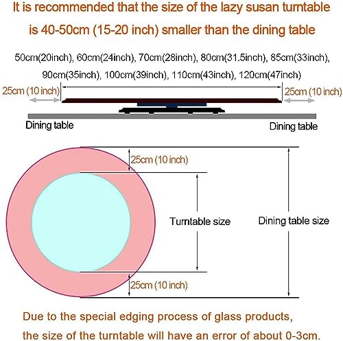 Lazy Susans Turntable Lazy Susan Turntable 50-120 Cm Round Glass Rotating Tray For Kitchen Dining Table Serving Plate ，Large Silent Tabletop Organizer,300KG Bearing For Banquets Party (Color : Gold