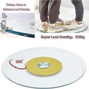 Lazy Susans Turntable Lazy Susan Turntable 50-120 Cm Round Glass Rotating Tray For Kitchen Dining Table Serving Plate ，Large Silent Tabletop Organizer,300KG Bearing For Banquets Party (Color : Gold