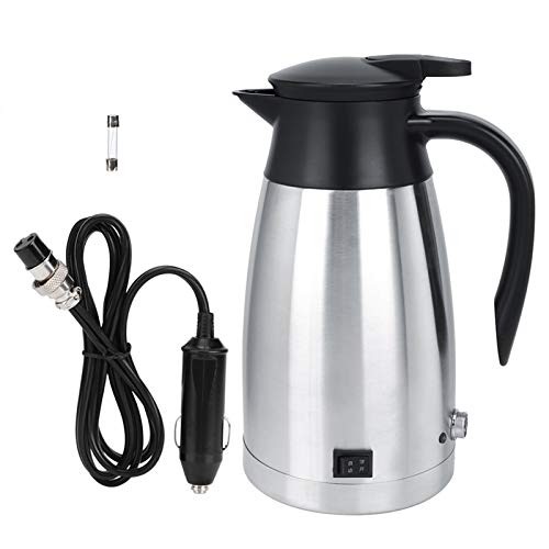 Tyenaza Electric Kettle Car, 12V / 24V 1000ml Car Truck Electric Heated Hot Water Kettle Bottle Hot Water Cup