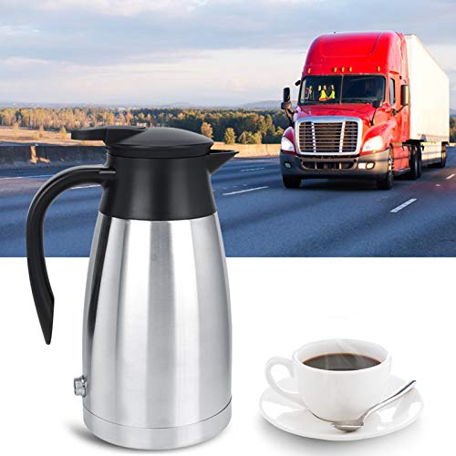 Tyenaza Electric Kettle Car, 12V / 24V 1000ml Car Truck Electric Heated Hot Water Kettle Bottle Hot Water Cup