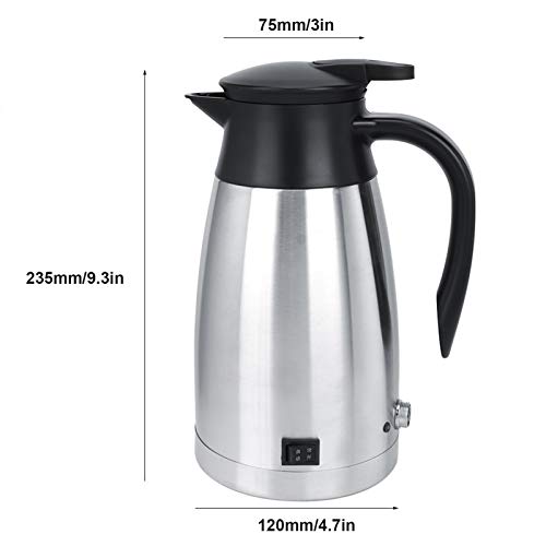 Tyenaza Electric Kettle Car, 12V / 24V 1000ml Car Truck Electric Heated Hot Water Kettle Bottle Hot Water Cup