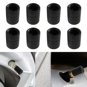 Pack of 8 Car Tire Stem Valve Caps Wheel Valve Covers Car Dustproof Waterproof Tire Cap Fit for Automobiles Motorcycles Trucks Bikes(Black) New