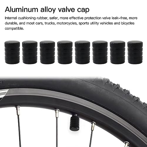 Pack of 8 Car Tire Stem Valve Caps Wheel Valve Covers Car Dustproof Waterproof Tire Cap Fit for Automobiles Motorcycles Trucks Bikes(Black) New