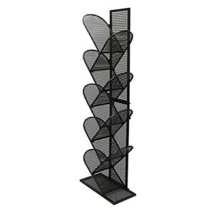 Tall Bookcase Storage Shelf Organizer Bookcase Organizer,Black Metal 9 Tier Corner Bookshelf Tree Bookcase CD Rack Display Large Storage for Bedroom, Living Room