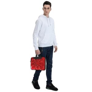 red flower Laptop Bag Men Women Computer Bag 15.6in Shoulder Messenger Bag Briefcase Business Work Bags Purse