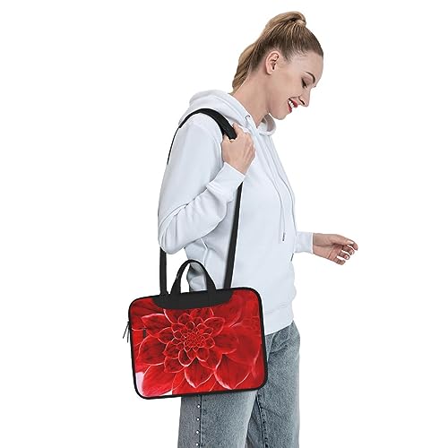 red flower Laptop Bag Men Women Computer Bag 15.6in Shoulder Messenger Bag Briefcase Business Work Bags Purse