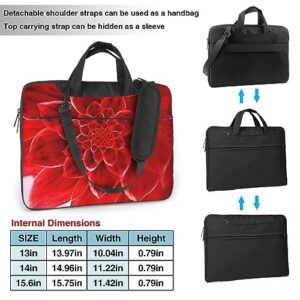 red flower Laptop Bag Men Women Computer Bag 15.6in Shoulder Messenger Bag Briefcase Business Work Bags Purse