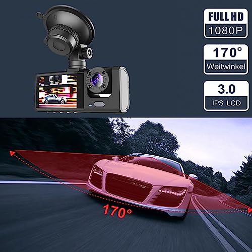 1080P Smart Dash Cam - 2.0Inch IPS Driving Recorder - Car Driving Recorder with Night Vision, Seamless Loop Recording, Emergency Video Lock - Video Recorder for Car - Dashcam