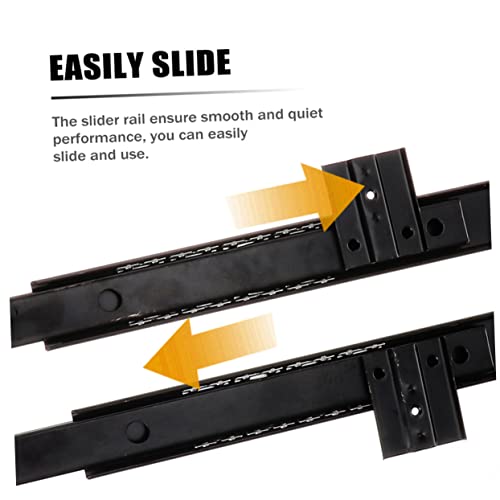 OSALADI Heavy Duty Slide Rails 2 Pairs Keyboard Track Computer Desk Accessories Ball Bearing Silent Keyboard Slide Out Keyboard Drawer Under Desk Slide Black Steel Drawer Guide Slide