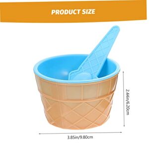 Healeved 12 Sets ice cream cup sundae bowls cute Cupcake Cups dessert cup with scoop reusable dessert bowls ice cream dishes salad bowl ice cream party favors child pp paper cup soup bowl