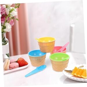 Healeved 12 Sets ice cream cup sundae bowls cute Cupcake Cups dessert cup with scoop reusable dessert bowls ice cream dishes salad bowl ice cream party favors child pp paper cup soup bowl