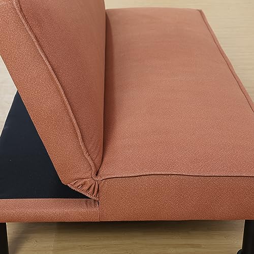 Opoiar, Fannel Futon, Modern Convertible Folding Sofa Bed Couch Sofabed, Light Brown